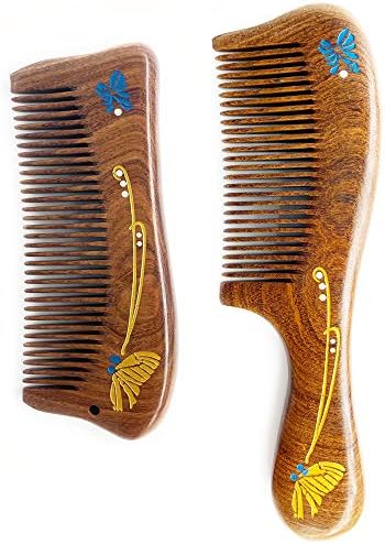 Amazon.com : Sitronugras wooden combs set,Handmade Detangling comb with ...