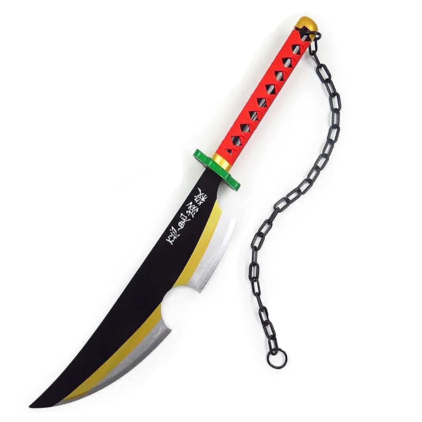 Buy Demon Slayer Blade Cos Wooden Uzui Tengen Prop Weapon Handmade ...