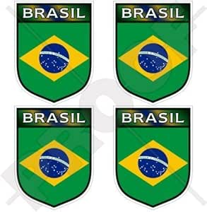 Amazon.com: BRAZIL Brazilian BRASIL Brasilian Shield 50mm (2") Vinyl ...