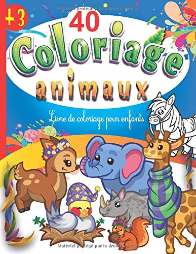 Amazon.com: 40 Coloriage animaux - Livre de coloriage pour enfants ...