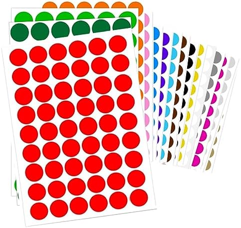 864 Pcs Gommettes Autocollantes Rondes, 20mm Couleur Codage Étiquettes ...