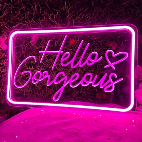 Amazon.com : Fukemara Large Neon Sign, Hello Gorgeous Led Neon Sign ...