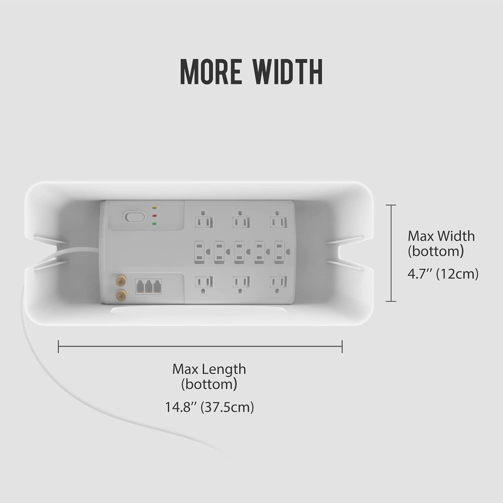 LOUKIN Cable Management Box, Power Strip Cover with Phone Stand, Cable ...