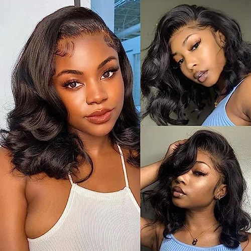 Amazon.com : MOTFIN 30 inch Body Wave Lace Front Wigs Human Hair Pre Plucked HD Lace Frontal ...