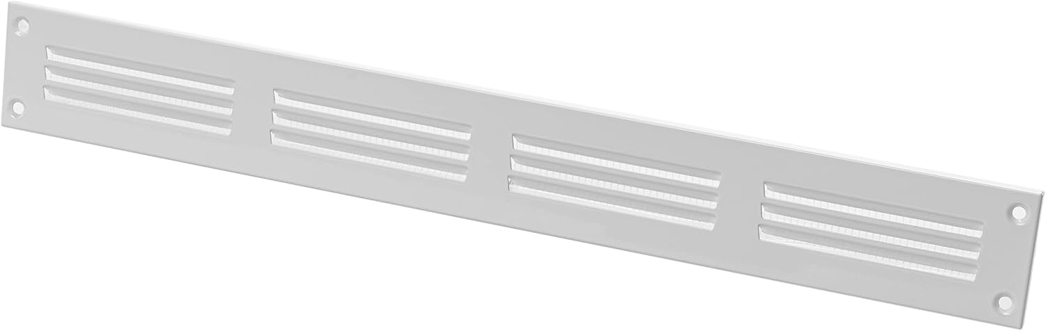 400x50mm / 16×2 inch White Metal Ventilation Grille – Air Vent Cover ...