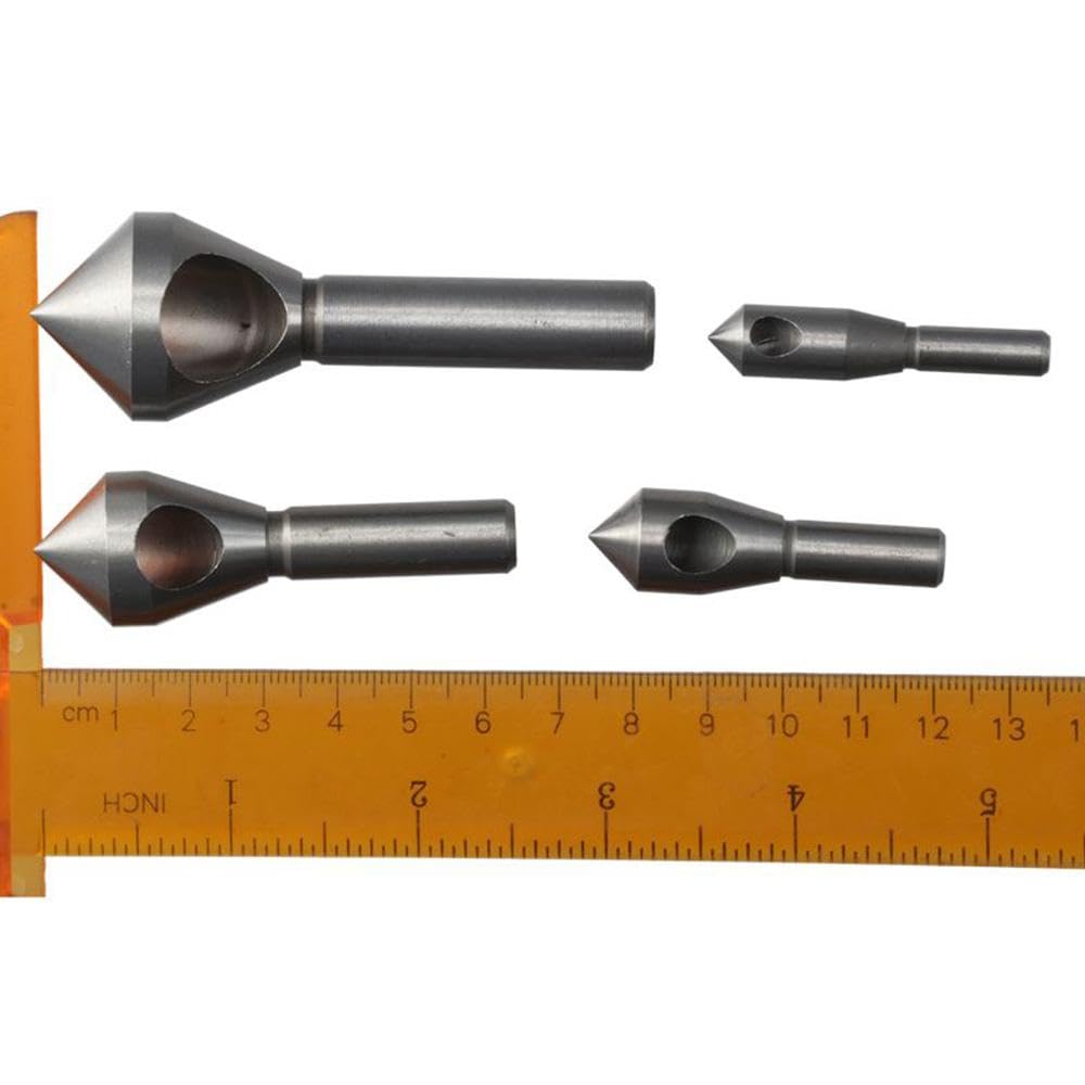 Snapklik.com : HSS Countersink Chamfer Tool 4pcs Silver Durable ...