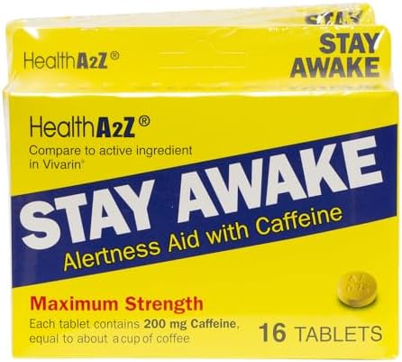 Amazon.com: HealthA2Z® Stay Awake | 200 mg Caffeine | Alertness Aid ...