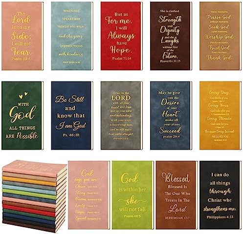 Amazon.com : Tisancy 14 Pcs Bible Gifts Set Bulk A6 Bible Notebook Faux ...