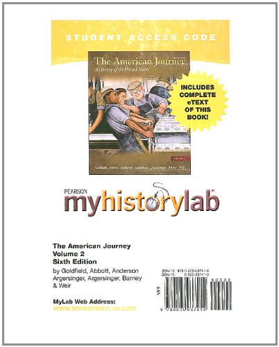 The American Journey: Myhistorylab With Pearson Etext Student Access ...