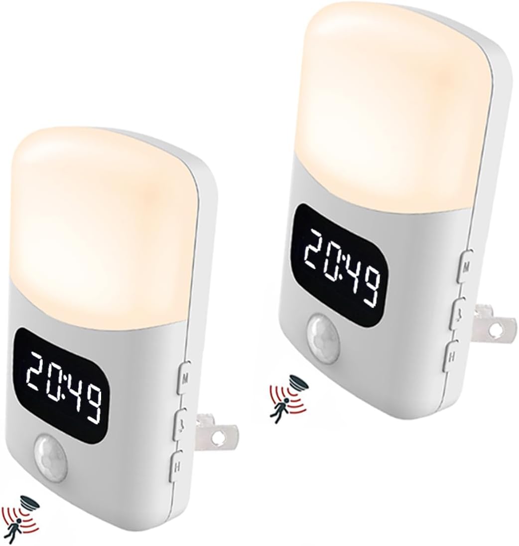 Amazon.com: LUXON Bathroom Clock with Motion Senson,Night Light Clock ...