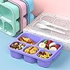 Amazon.com: Bento Box Adult Lunch Box - 4 Pack, 5 - Compartment Meal Prep Container for Kids ...
