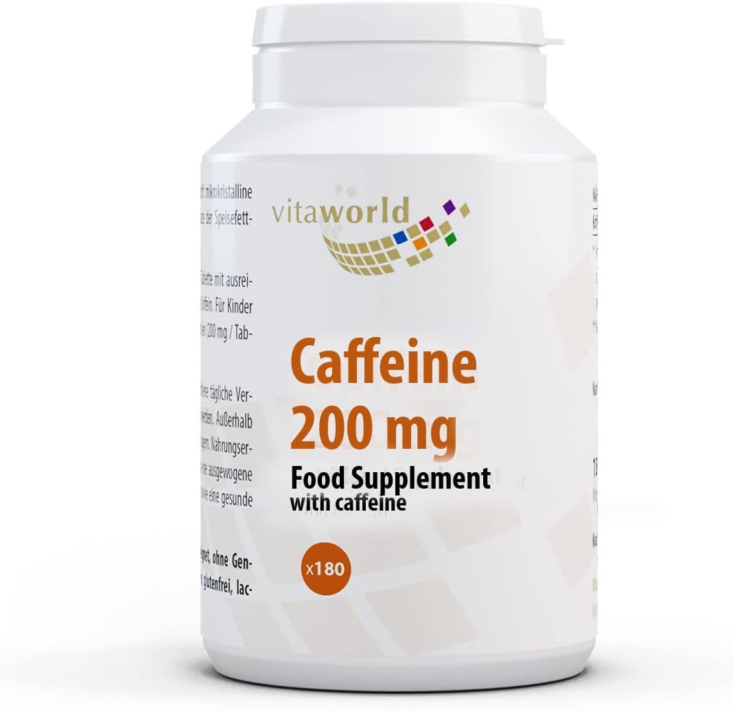 3 Pack Vita World Caffeine 200mg 3 x 180 Tablets high-dose Caffeine ...