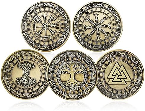 Amazon.com : Lucky Viking Runes Valknut Coins - Powerful Odin Geri ...