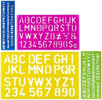 Belegao 4 PCS Letter Stencils Set, Plastic Alphabet Number Stencils ...