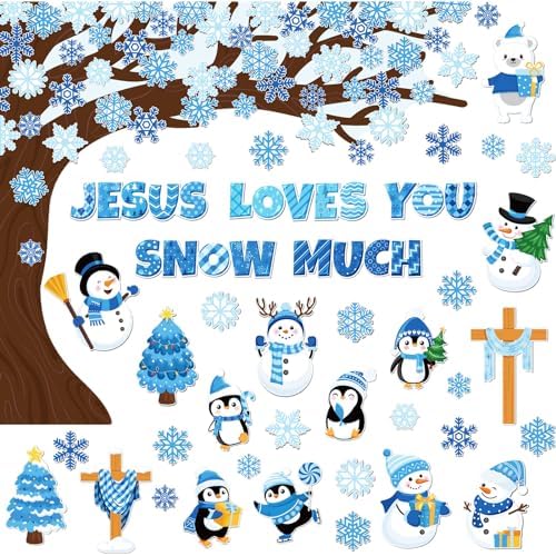 Amazon.com: HAKOTOM 74pcs Winter Bulletin Board Classroom Decor LET IT ...