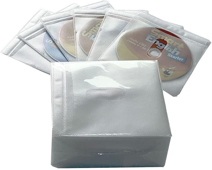 Amazon.com: AOWIS 100PCS CD Storage Cases, Standard Two-Sided Clear CD Sleeve case with Drop ...