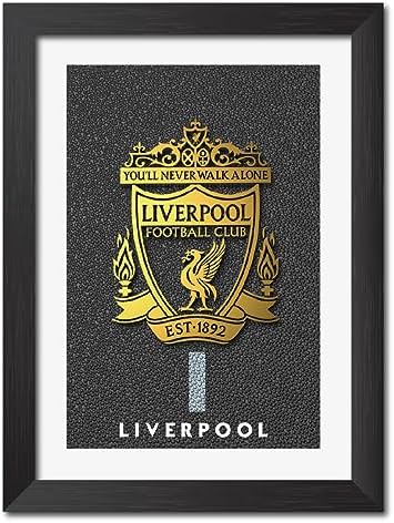 TenorArts Liverpool FC Golden Textured Logo Laminated Poster Framed ...
