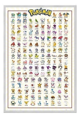 Original 151 Pokemon Chart