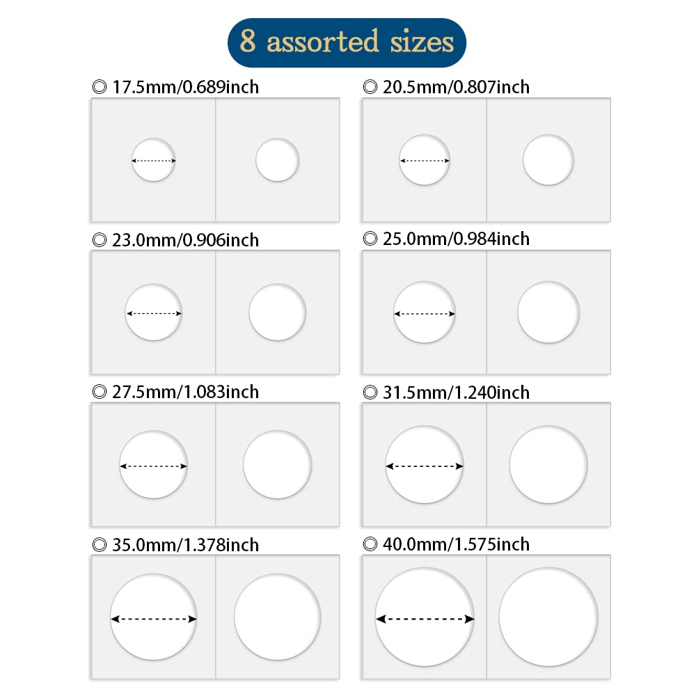 Snapklik.com : Coin Flips 8 Assorted Sizes 400Pcs Coin Holders For ...