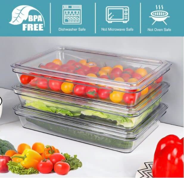 TLC Depot Fridge Organizer Food Storage Containers â€“ 3 Clear ...