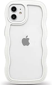 Amazon.com: Anuck for iPhone 12 Case Wavy Edge Clear Back Design, Anti-Slip Grip Cute Wave Curly ...