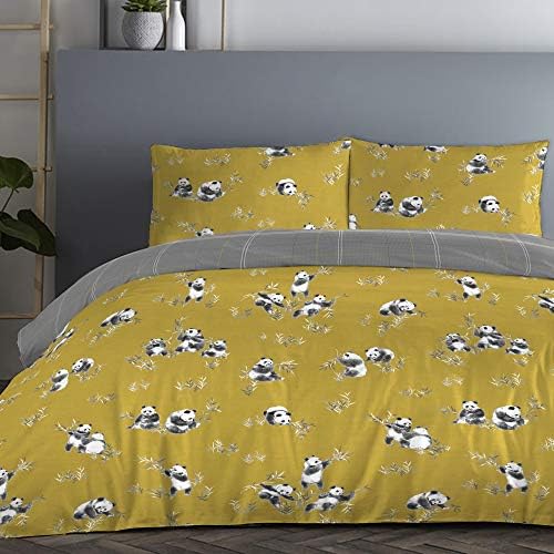 Fusion Dotty Sheep Print Reversible Duvet Cover Set, Ochre, King : Amazon.co.uk: Home & Kitchen