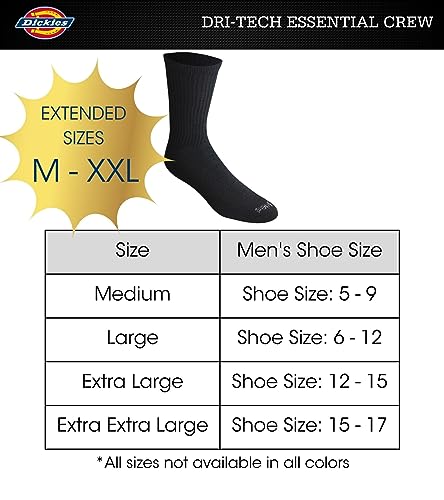 Snapklik.com : Dickies Mens Dri-tech Moisture Control Crew Socks ...