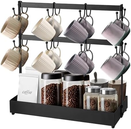 Amazon.com - Biggun Coffee Mug Holder with Removable Hooks - Metal 8 ...