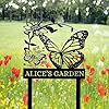 Amazon.com : Personalize Butterfly Garden Sign | Garden Sign for ...