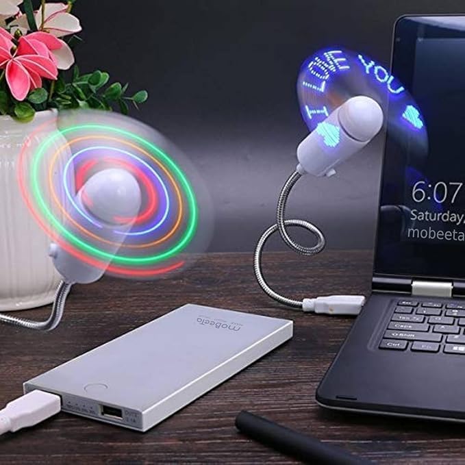 ARTS USB LED Fan with Programmable for customized Message (Led Clock ...