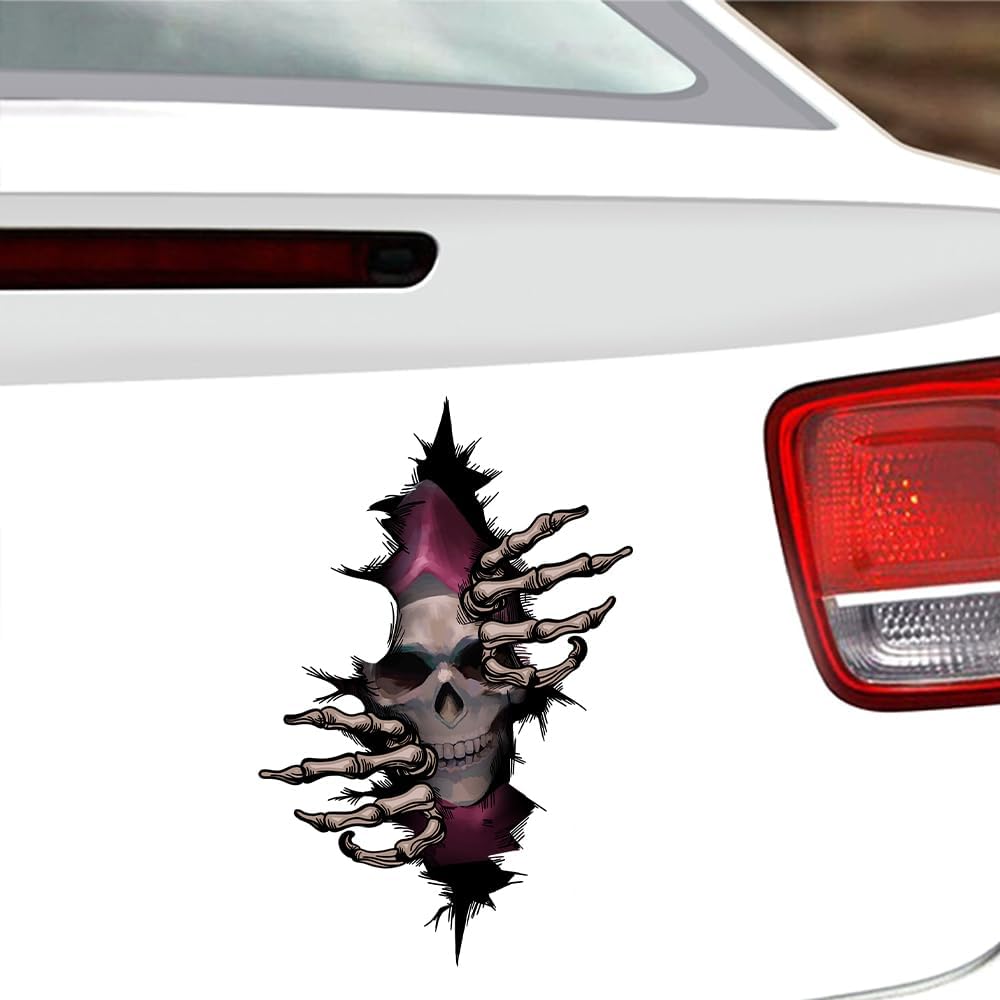 Amazon.com - Iprokiu Horror Skull Sticker for Car Peeking Decal ...