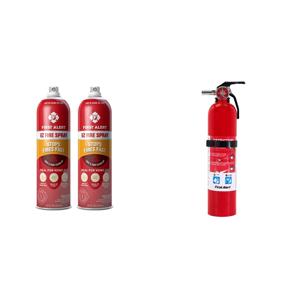 Buy First Alert EZ Fire Spray, Extinguishing Aerosol Spray, Pack of 2 ...