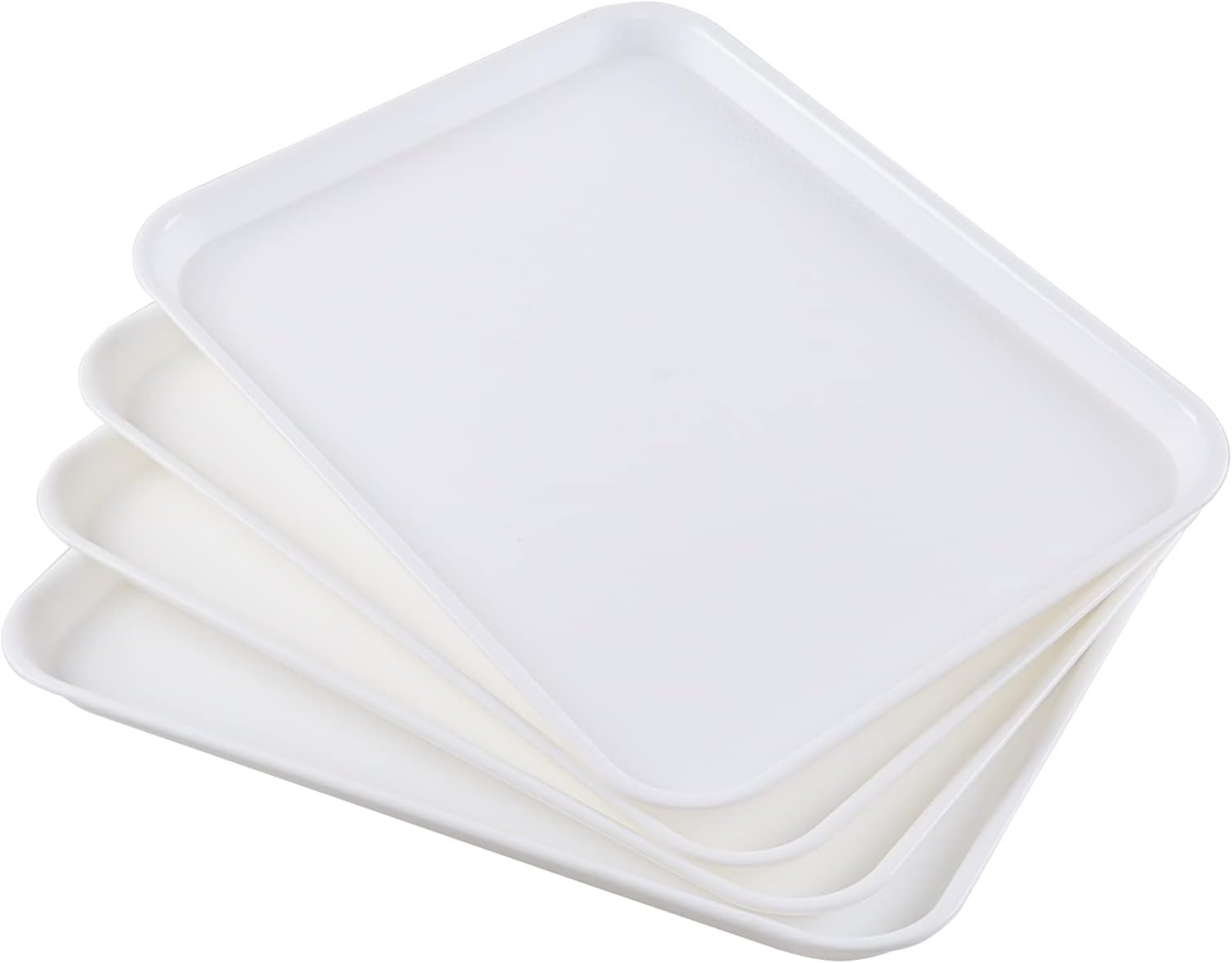 Amazon.com | Kekow 4-Pack White Plastic Fast Food Serving Trays ...