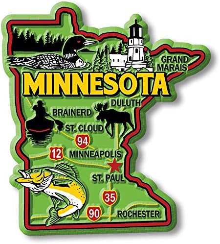 Amazon.com: Minnesota Jumbo State Magnet by Classic Magnets, 3.4" x 3.8 ...