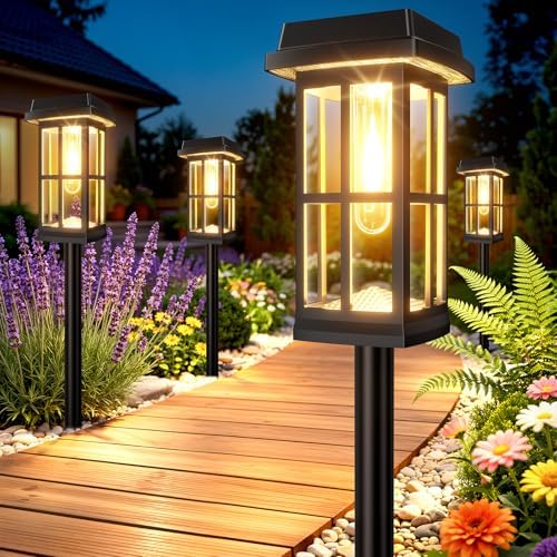 Ahaorigin 8 Pack Solar Pathway Lights Outdoor, 2 Ligting Mode ...