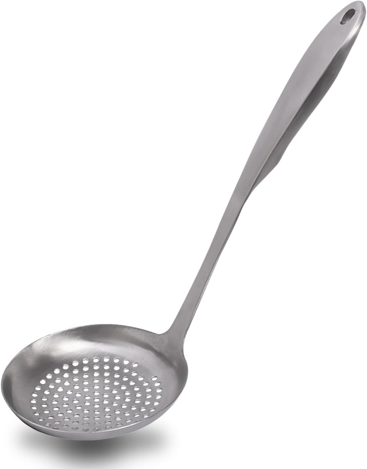 Amazon.com: Strainer Skimmer, 304 Stainless Steel Skimmer, Slotted ...