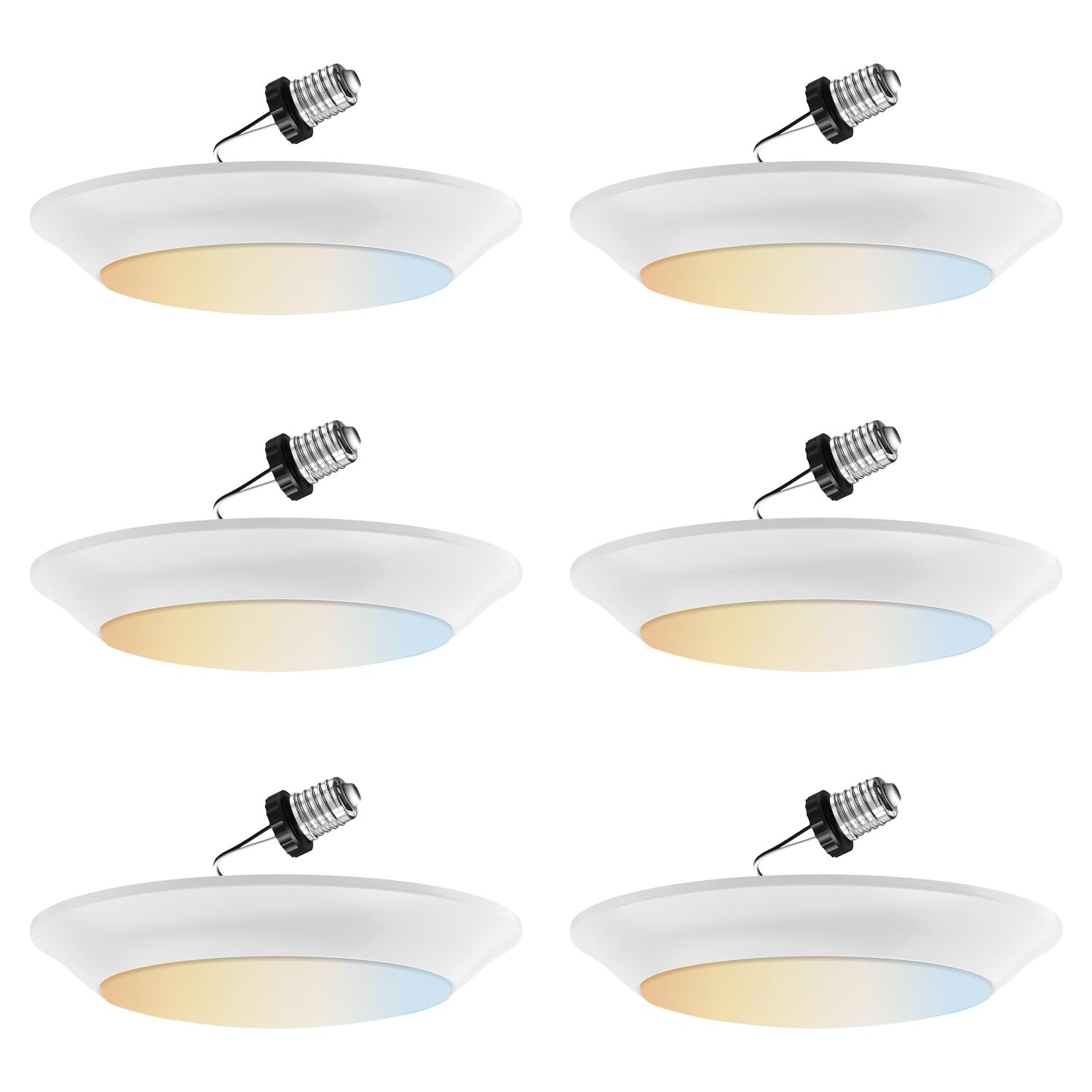 Sunlite 41870 7" Round Flush Light Hardwire/Retrofit Fixture, 15 Watts ...