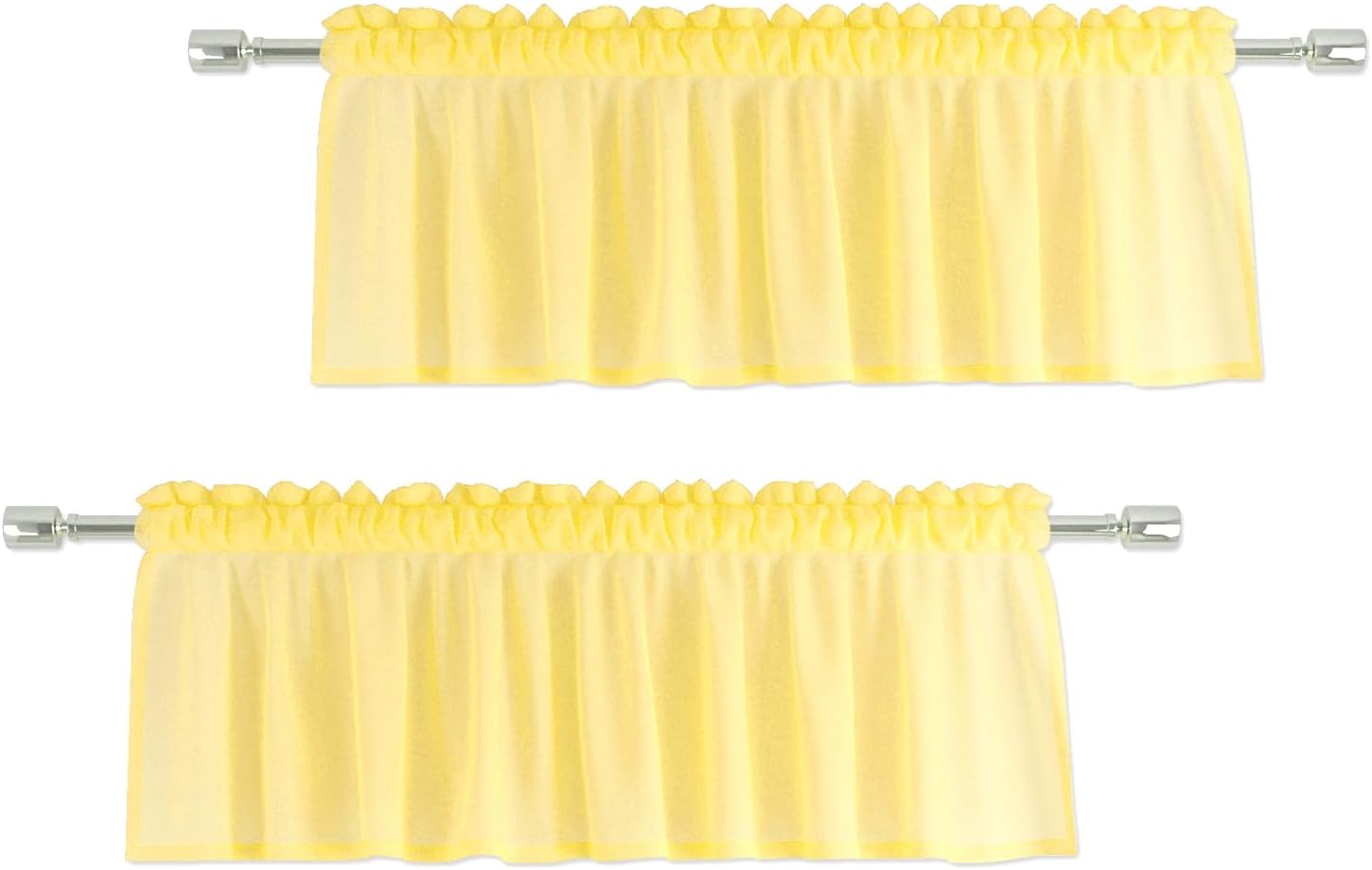 Amazon.com: UPOPO Yellow Valance 15 inches Long Sheer Curtain Valance ...