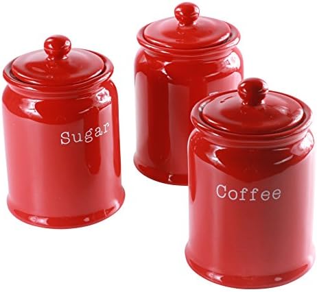 Copper Kitchen Coffee, Teas&Sugar Sets Set Of 3 Kitchen Storage ...