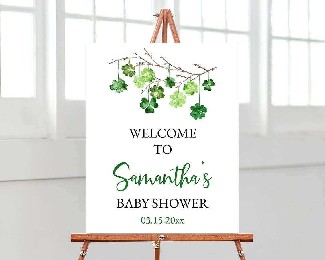 Amazon.com: Baby Shower Sign, Baby Shower Welcome Sign, Lucky Charm ...