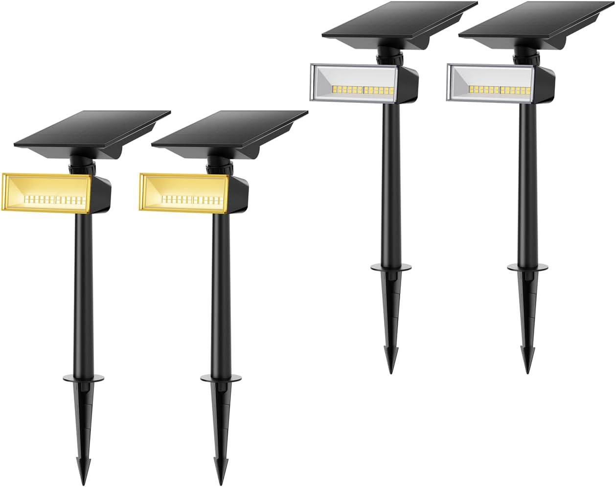 Consciot 4 Pack Solar Spot Lights Outdoor(2 Cool White,2 Warm White ...