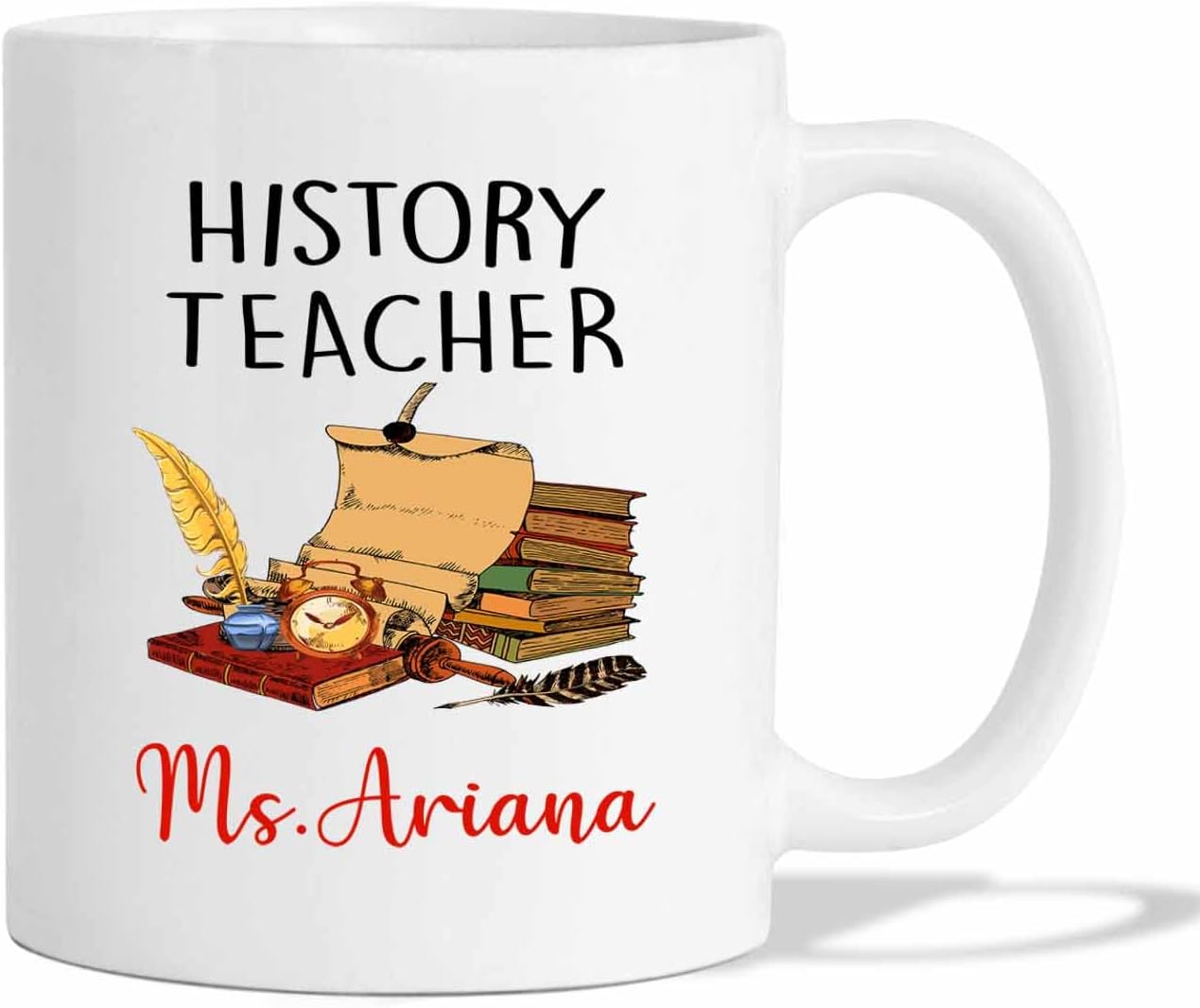 Amazon.com: Personalized History Teacher Ceramic Coffee Mug With Custom ...