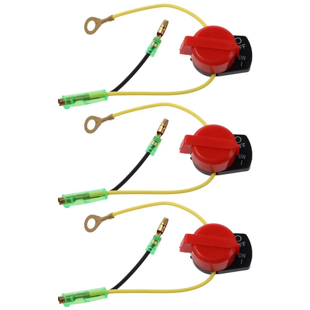 Amazon.com: 3Pcs Engine On Off Stop Switch, Black Red Plastic Low Oil ...