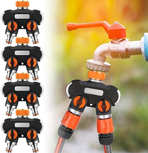Amazon.com: 4 Pack Garden Hose Splitter 2 Way Heavy Duty Dual Water Y ...