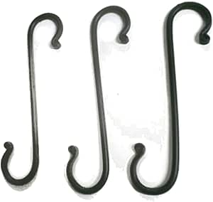 Amazon.com: Wrought Iron Hook Large S - Lot 3 Hand Made : Industrial ...