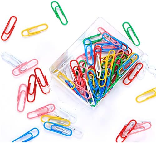 Coloured Paper Clips, 100 Pcs Paper Clamps for Office Stationery ...