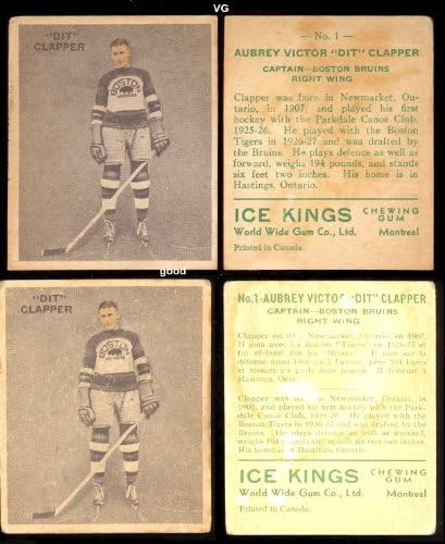 1933 Ice Kings Regular (Hockey) Card# 1 Dit Clapper of the Boston ...