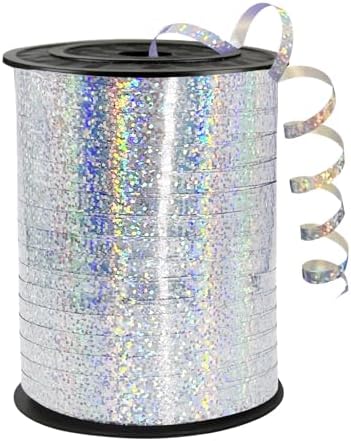 Amazon.com: HimBen 500 Yards 3/16" Shiny Laser Curling Ribbon Silver ...