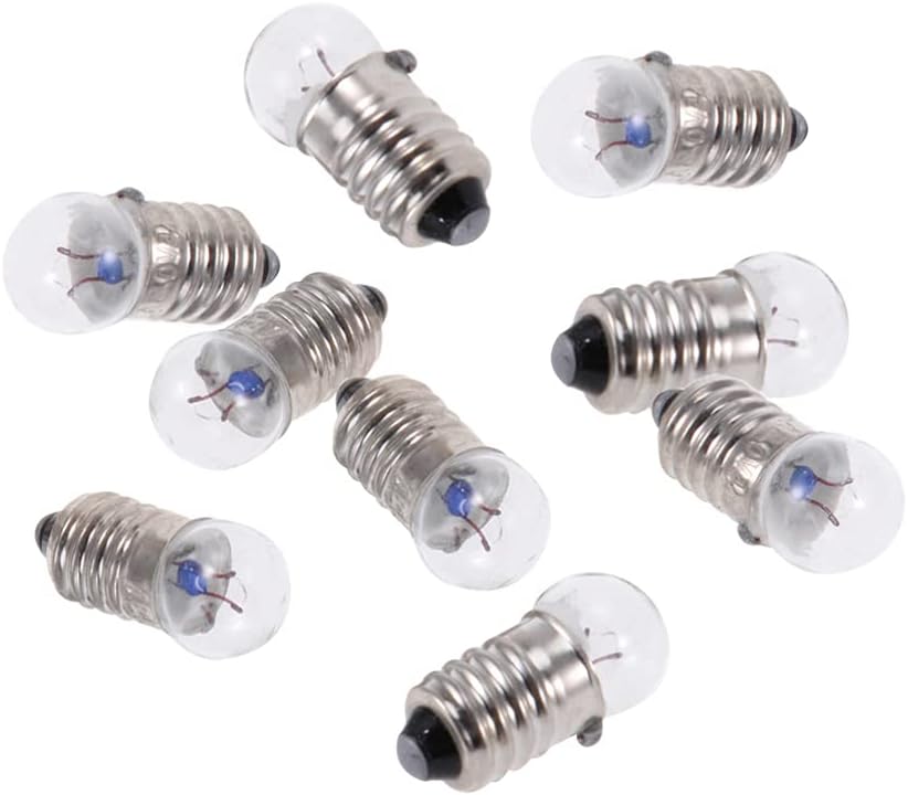 MEETOOT 10pcs E10 Mini Light Bulbs 2.5V 0.3A Physical Electrical ...