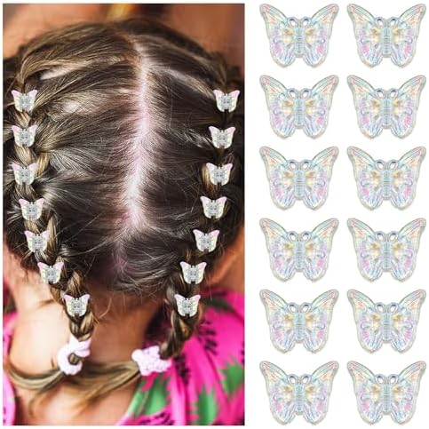Amazon.com: Mini Butterfly Hair Claw Clips, Glitter Hair Clips Claw ...